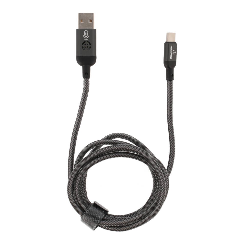 TECHPRO Voice Control LED Light Data Cable USB-A to Type-C(1.2m) - Grey