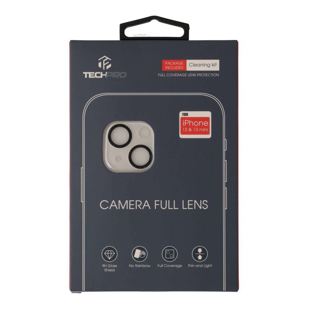 ฟิล์มกันเลนส์ TECHPRO Camera Full Lens iPhone 13/13 Mini Black
