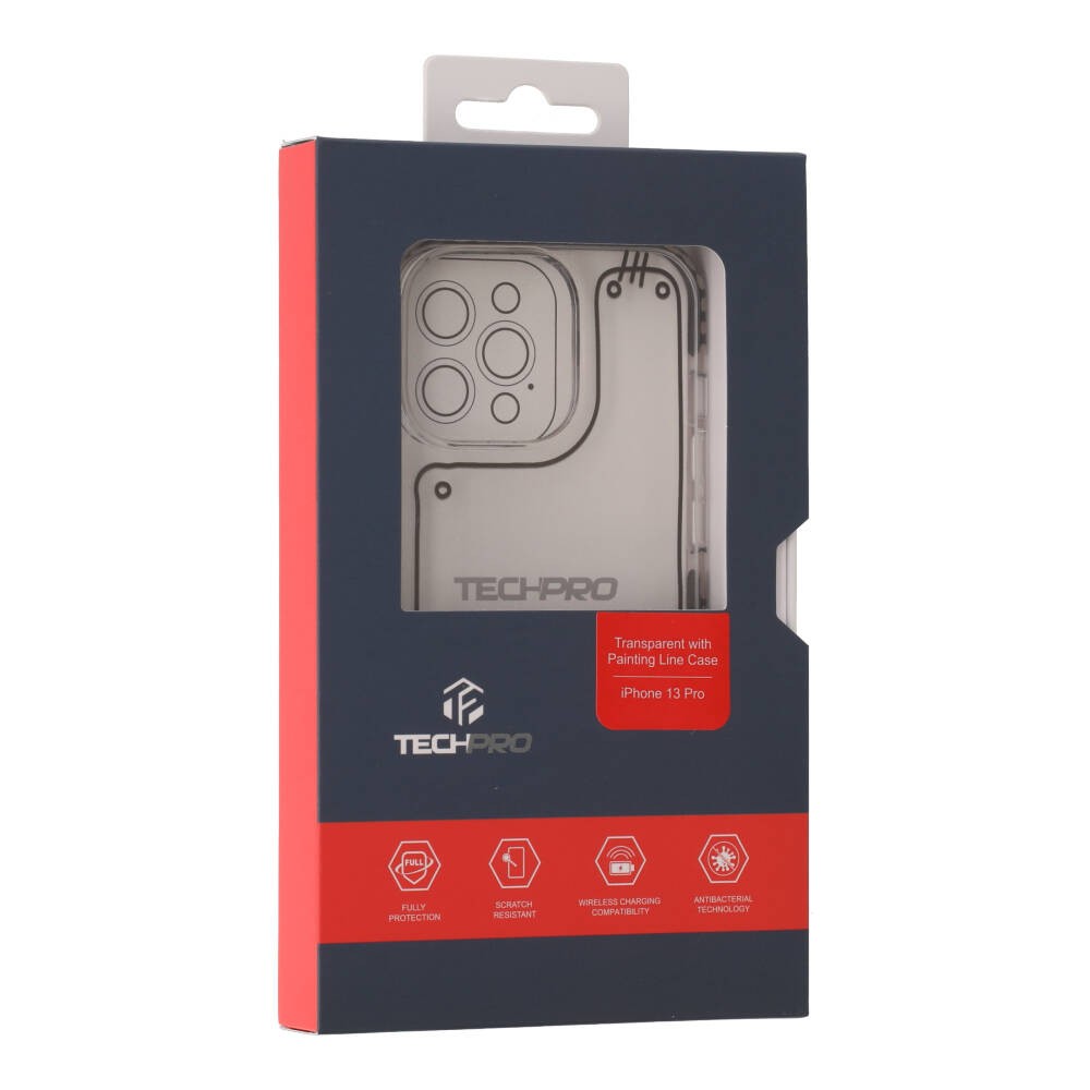 เคสใสสีขุ่น TECHPRO Transparent with Painting Line for iPhone 13 Pro