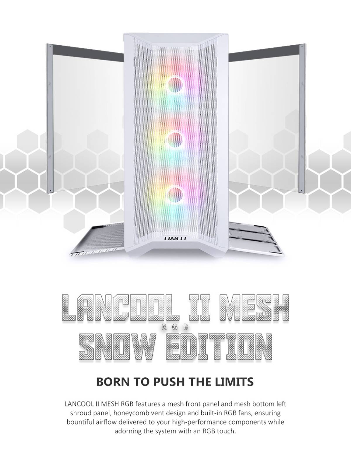 เคสคอมพิวเตอร์ Lian Li Computer Case Lancool II Mesh RGB+ Type-C - Snow