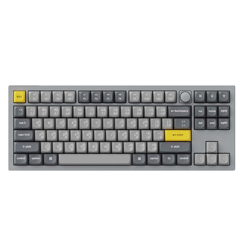 Keychron Gaming Keyboard Q3 Hot swap RGB Backlight Knob - Grey frame-A ...