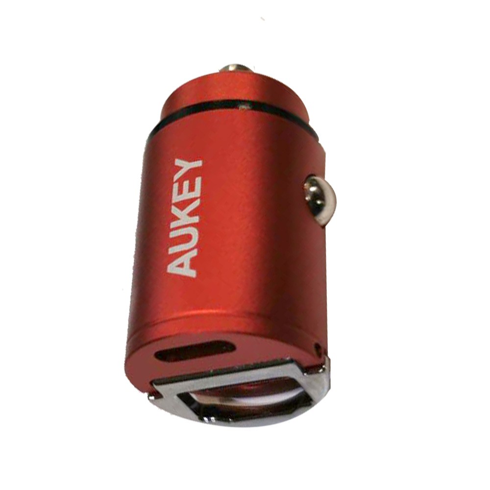 ที่ชาร์จในรถยนต์ AUKEY Car Charger 1 USB-A (12W) / 1 USB-C (30W) Red ...