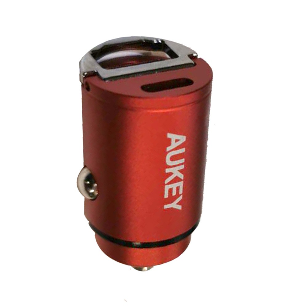 ที่ชาร์จในรถยนต์ AUKEY Car Charger 1 USB-A (12W) / 1 USB-C (30W) Red ...