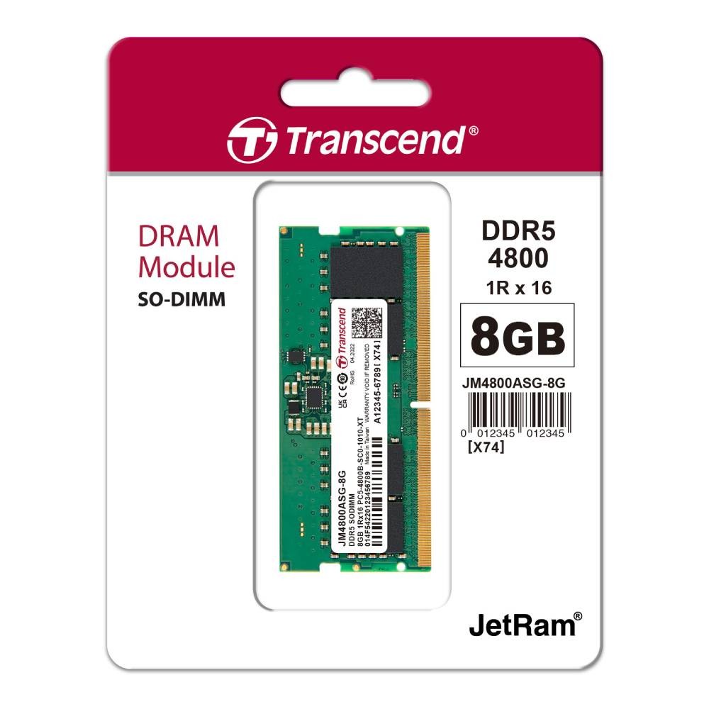 แรมโน้ตบุ๊ค Transcend Ram Notebook DDR5 8GB/4800MHz.CL40 (JM4800ASG-8G)