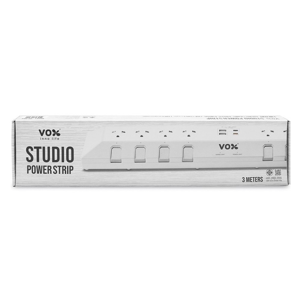 รางปลั๊กไฟ Vox Plug Studio 8Outlet 8Switch 2USB + 1Type-C PD20W White