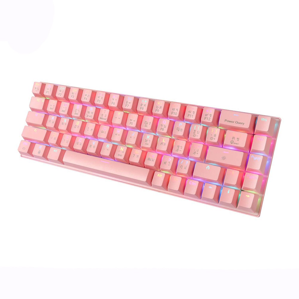 Tsunami Gaming Keyboard MK-68 Pro Sakura Pink Blue Switch