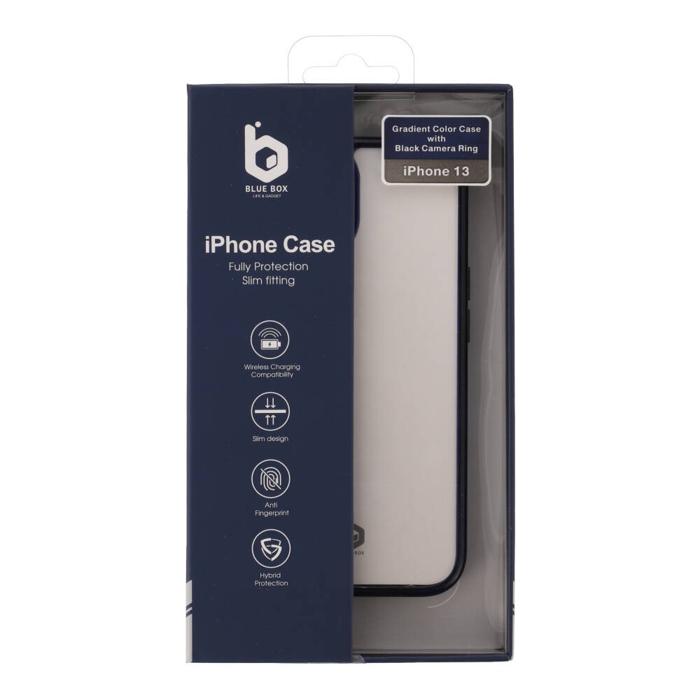 เคสไอโฟน Blue Box Casing for iPhone 13 Navy Shading with black camera frame