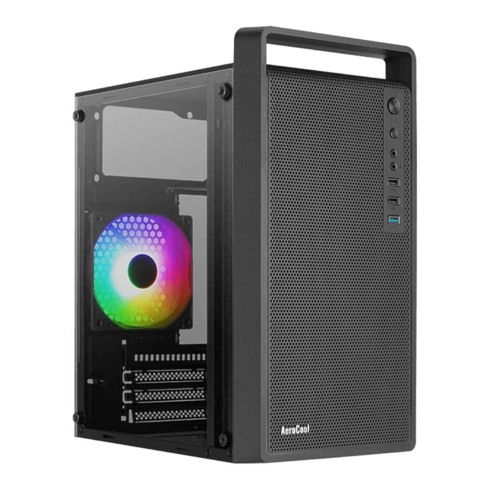 เคสคอมพิวเตอร์ AeroCool Computer Case ITX CS109-G-BK-V1 RGB - Black