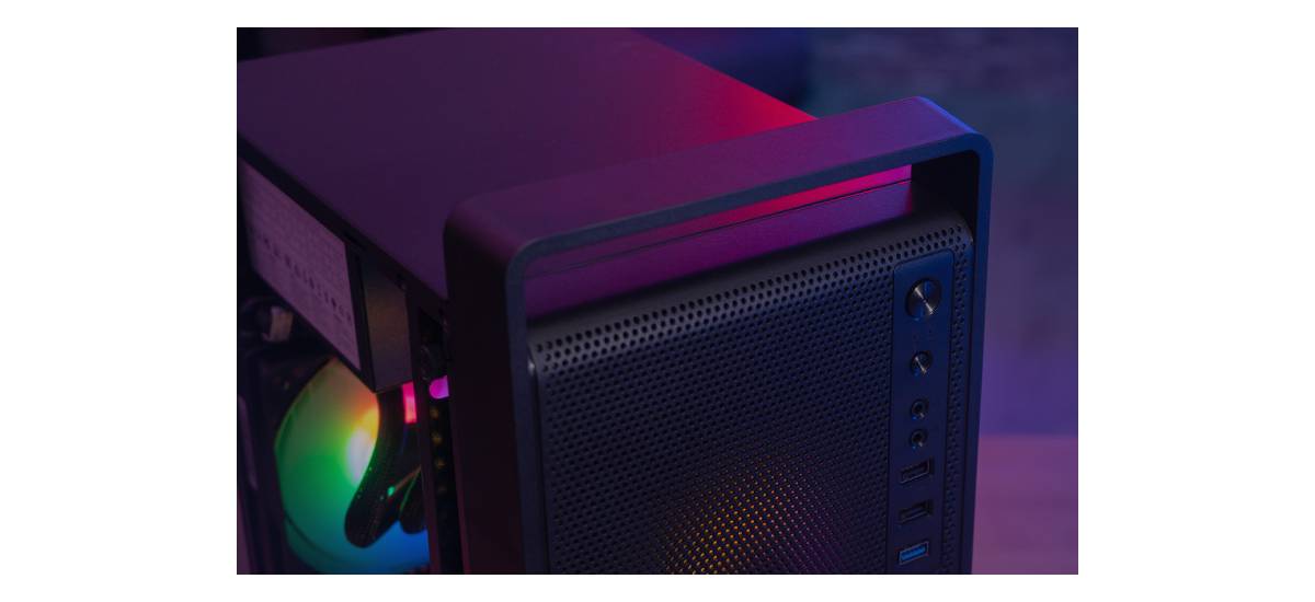 เคสคอมพิวเตอร์ AeroCool Computer Case ITX CS109-G-BK-V1 RGB - Black