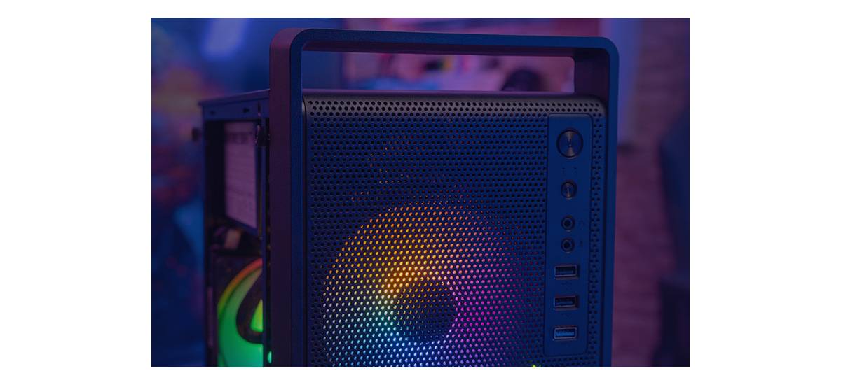 เคสคอมพิวเตอร์ AeroCool Computer Case ITX CS109-G-BK-V1 RGB - Black