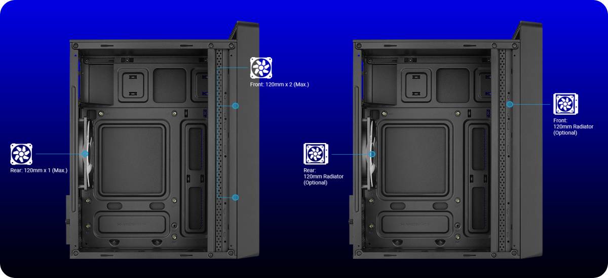 เคสคอมพิวเตอร์ AeroCool Computer Case ITX CS109-G-BK-V1 RGB - Black