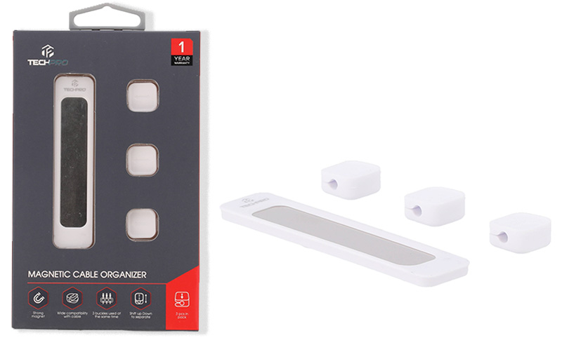 TECHPRO Magnetic Cable Management - White