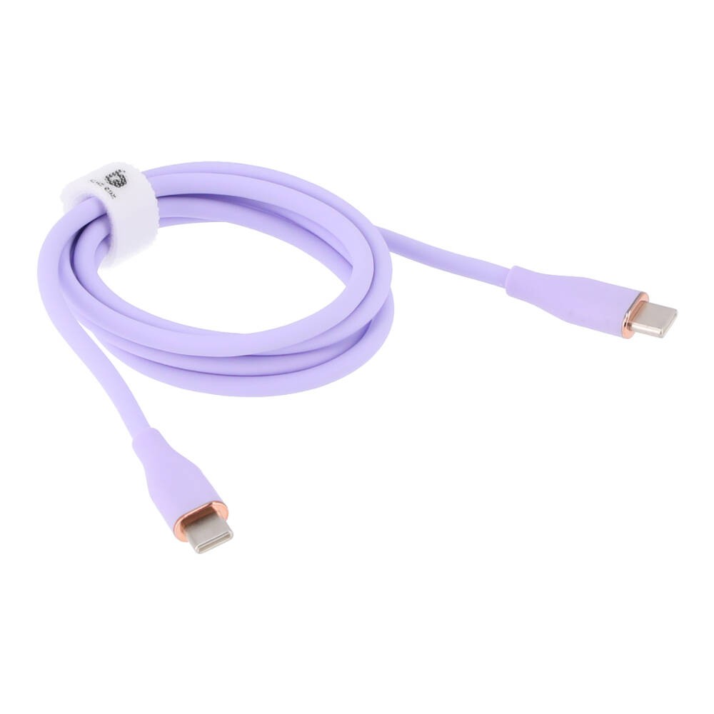 Blue Box USB-C to USB-C Cable 3A/60W Liquid Silicone Fast Charge 1M. Purple