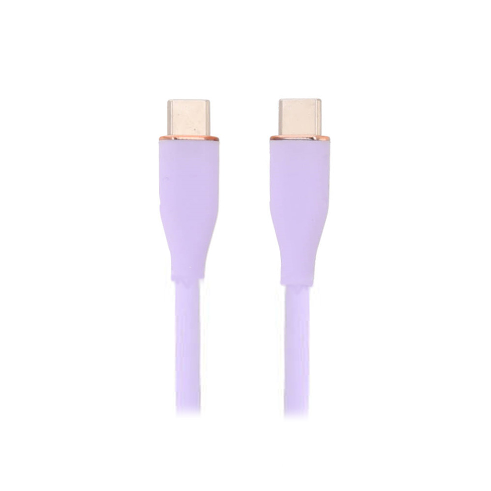 Blue Box USB-C to USB-C Cable 3A/60W Liquid Silicone Fast Charge 1M. Purple