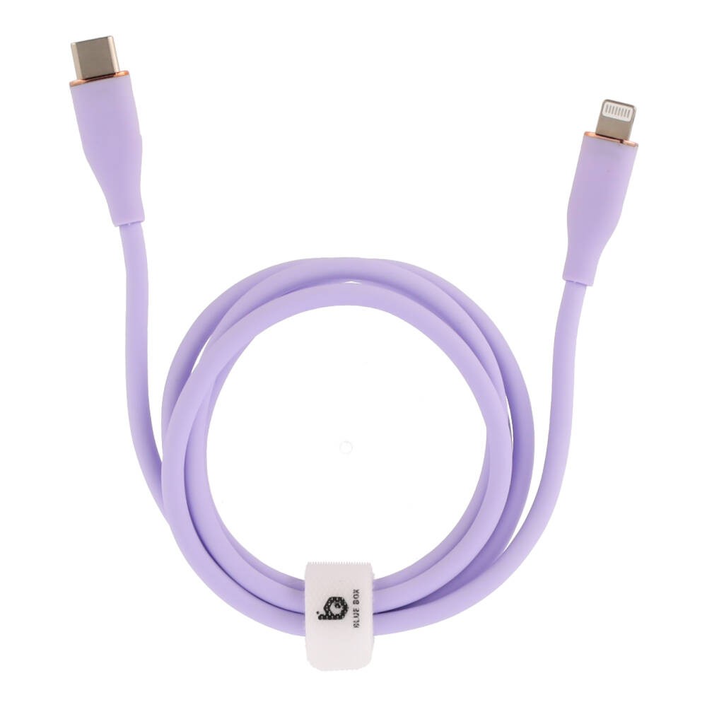 สายชาร์จ Blue Box USB-C to Lightning Cable 3A/27W Liquid Silicone Fast Charge 1M. Purple