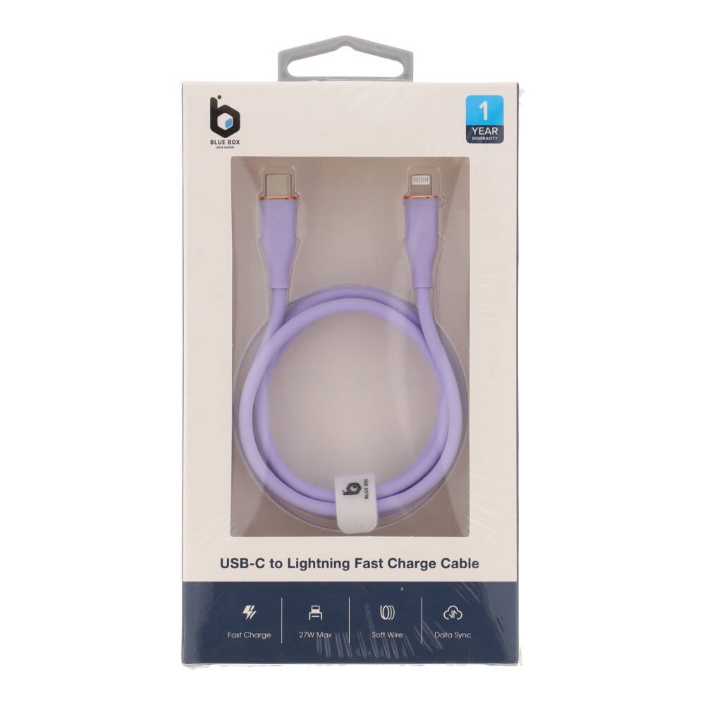 สายชาร์จ Blue Box USB-C to Lightning Cable 3A/27W Liquid Silicone Fast ...