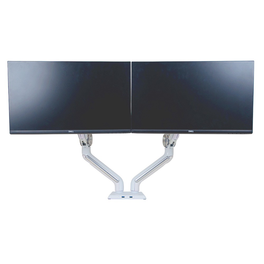 ขาตั้งจอมอนิเตอร์ ERGONOZ Dual Monitor Arm Twin Astro White