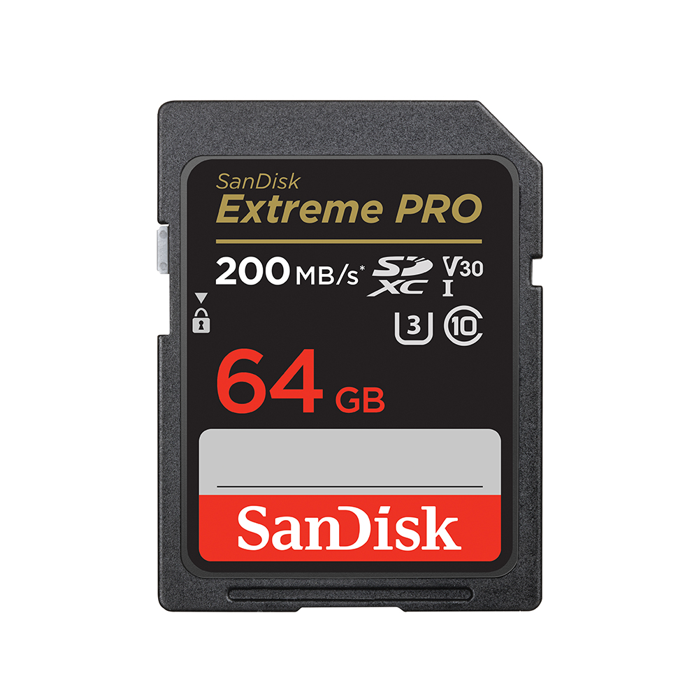 เมมโมรี่การ์ด SanDisk Extreme Pro SDXC 64GB V30 U3 C10 200MB/s R 90MB/s W (SDSDXXU-064G-GN4IN)