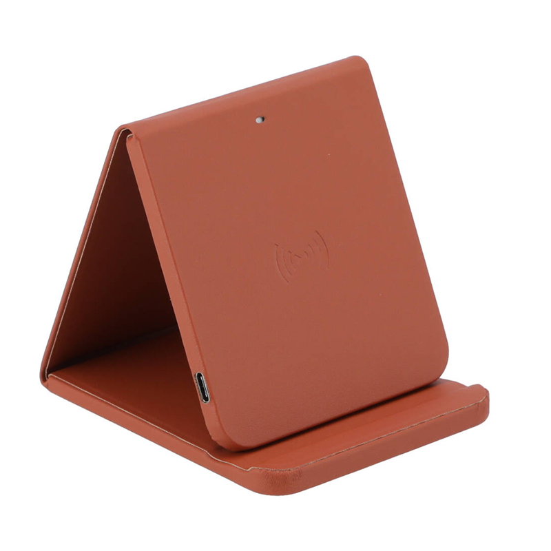 แท่นชาร์จ Blue Box Foldable Wireless charging Stand PU 10W Brown