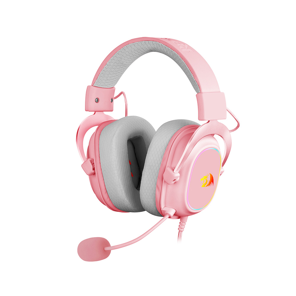 หูฟังฟลูไซส์ หูฟังเกมมิ่ง Redragon Gaming Headset ZEUS H510 RGB Pink