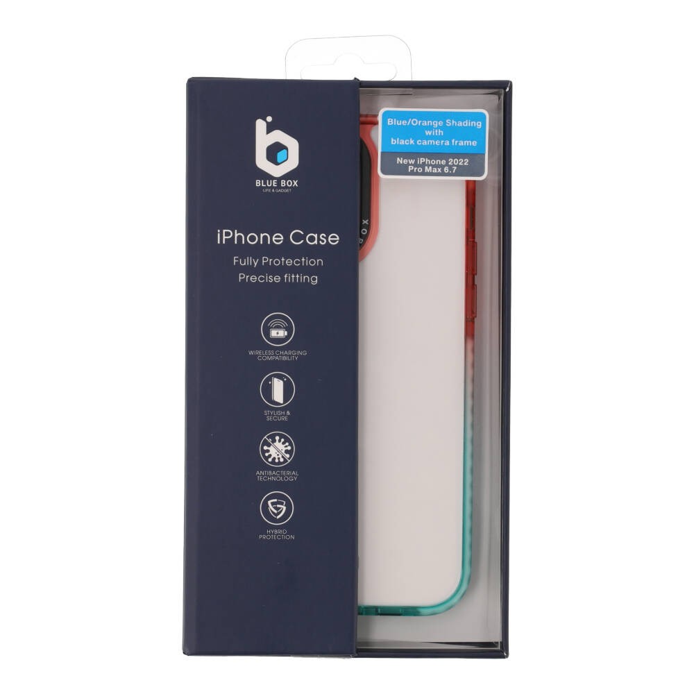 Blue Box เคส iPhone 14 Pro Max Blue/Orange Shading with black camera frame
