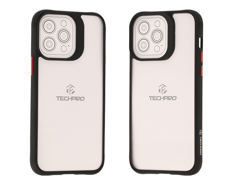 TECHPRO Case iPhone 14 Pro Max Black Matted Frame with Red Button เคส ...