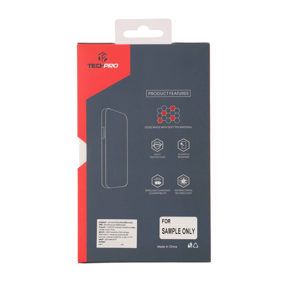 TECHPRO Case iPhone 14 Pro Max Black Matted Frame with Red Button เคส ...