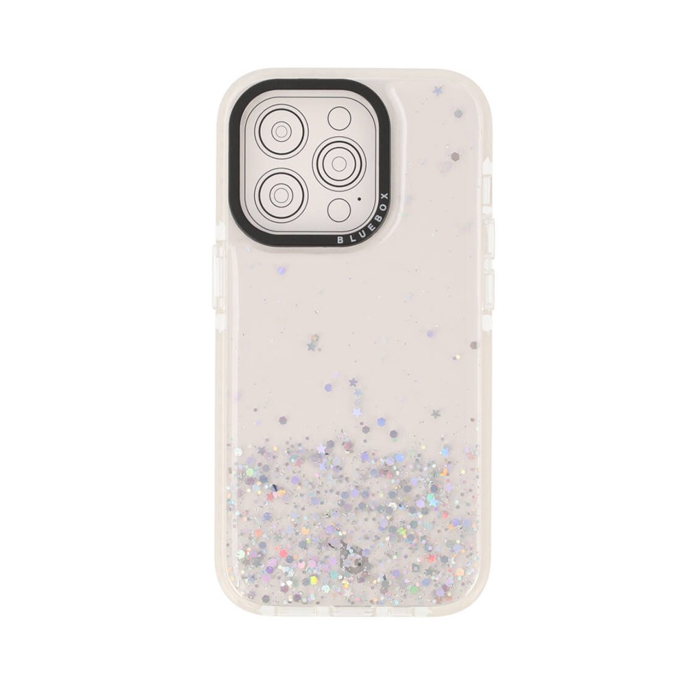 Blue Box Case iPhone 14 Plus (6.7) Clear Glitter with black camera ...
