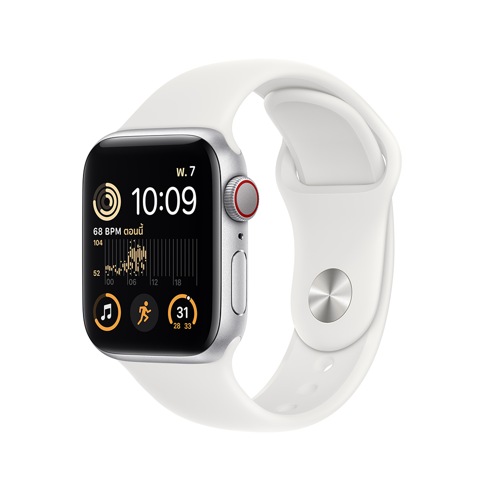 Apple Watch SE GPS + Cellular 40mm Silver Aluminium Case with White ...