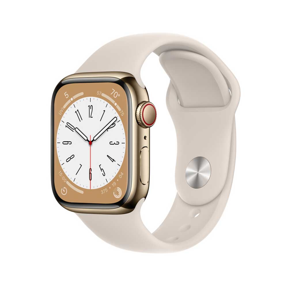ใหม่ล่าสุด Apple Watch Series 8 GPS + Cellular 41mm Gold Stainless ...