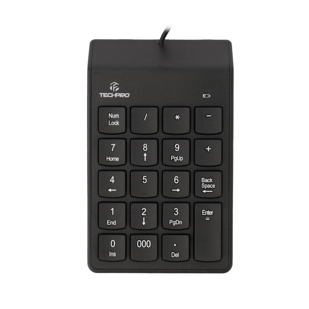 คีย์บอร์ดตัวเลข TECHPRO Wired Numeric Keypad TK02 สีดำ