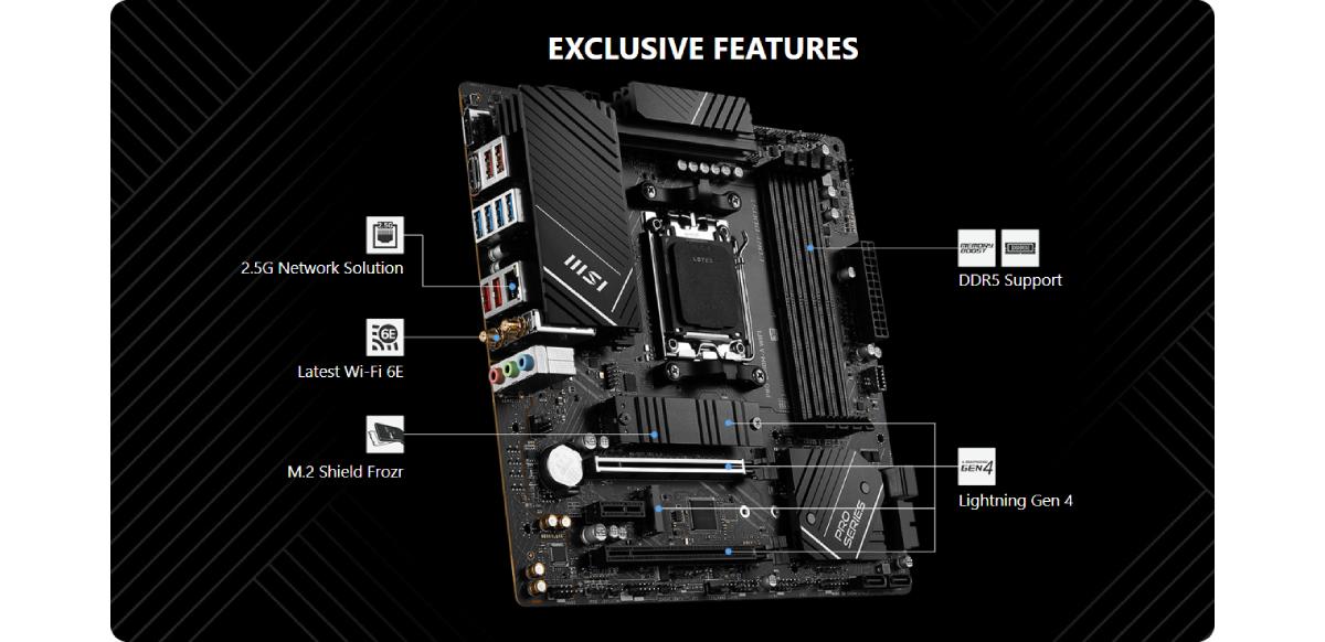 เมนบอร์ด MSI Mainboard PRO B650M-A WIFI DDR5 AM5