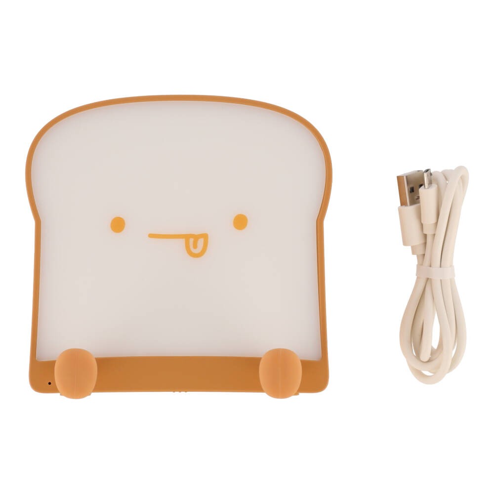 โคมไฟตั้งโต๊ะ QPLUS Toast Bread LED Night Lamp - Cute face