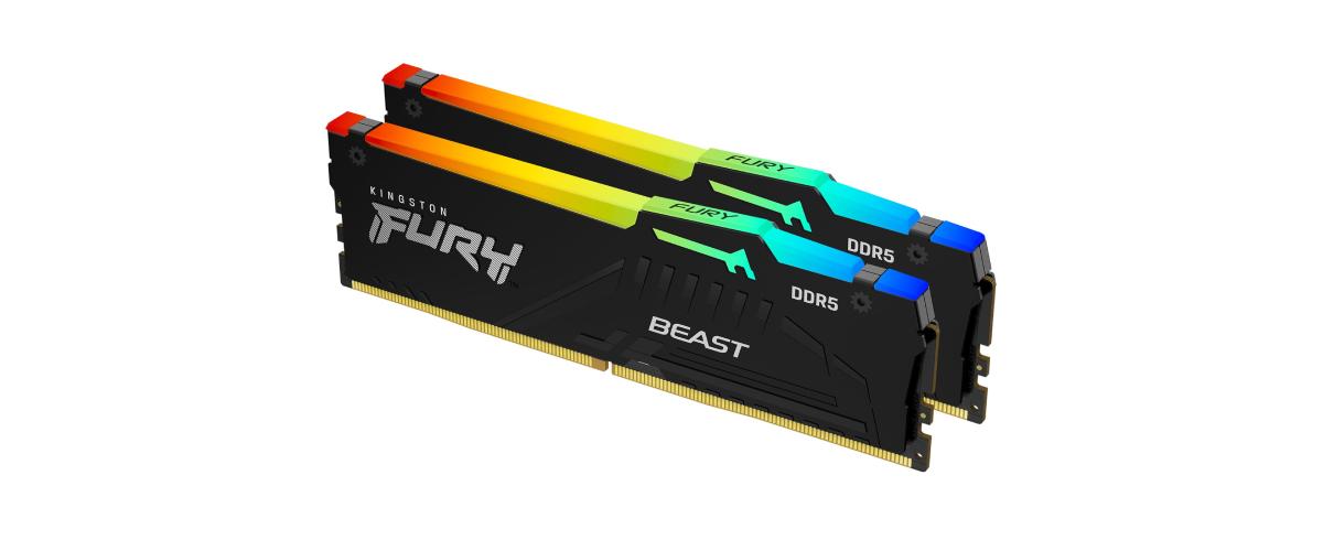แรมพีซี Kingston Ram PC DDR5 16GB/5200MHz.CL40 (8GBx2) FURY Beast RGB (Black)