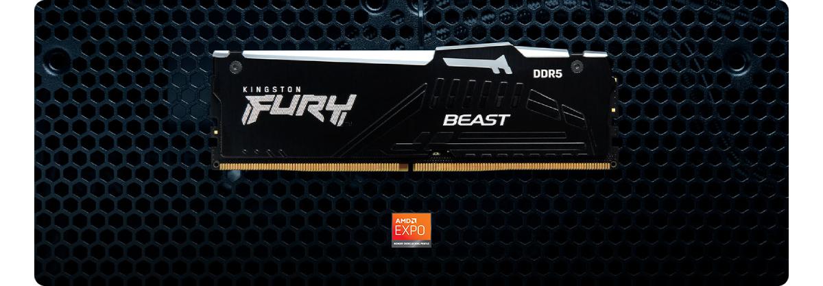 แรมพีซี Kingston Ram PC DDR5 16GB/5200MHz.CL40 (8GBx2) FURY Beast RGB (Black)