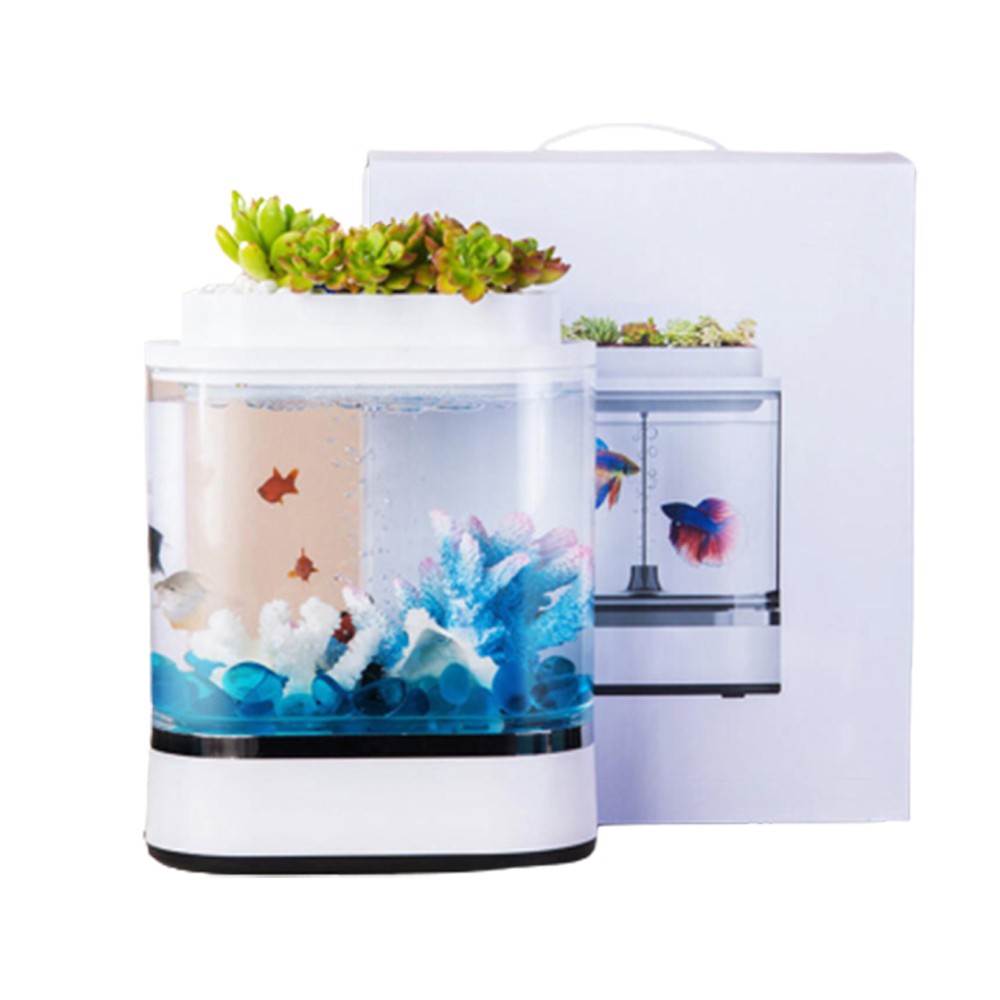 ตู้ปลา Xiaomi Descriptive Geometry Amphibious Ecological Lazy Fish Tank ...