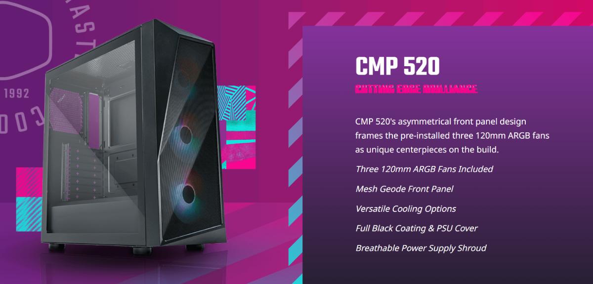 เคสคอมพิวเตอร์ Cooler Master CMP520 ARGB Computer Case