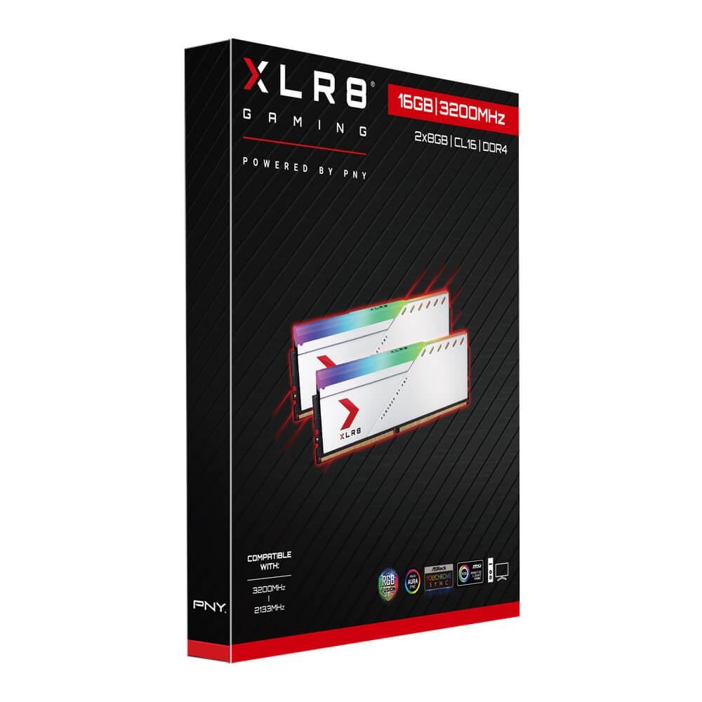 แรมพีซี PNY Ram PC DDR4 16GB/3200MHz.CL16 (8GBX2) XLR8 RGB Silver