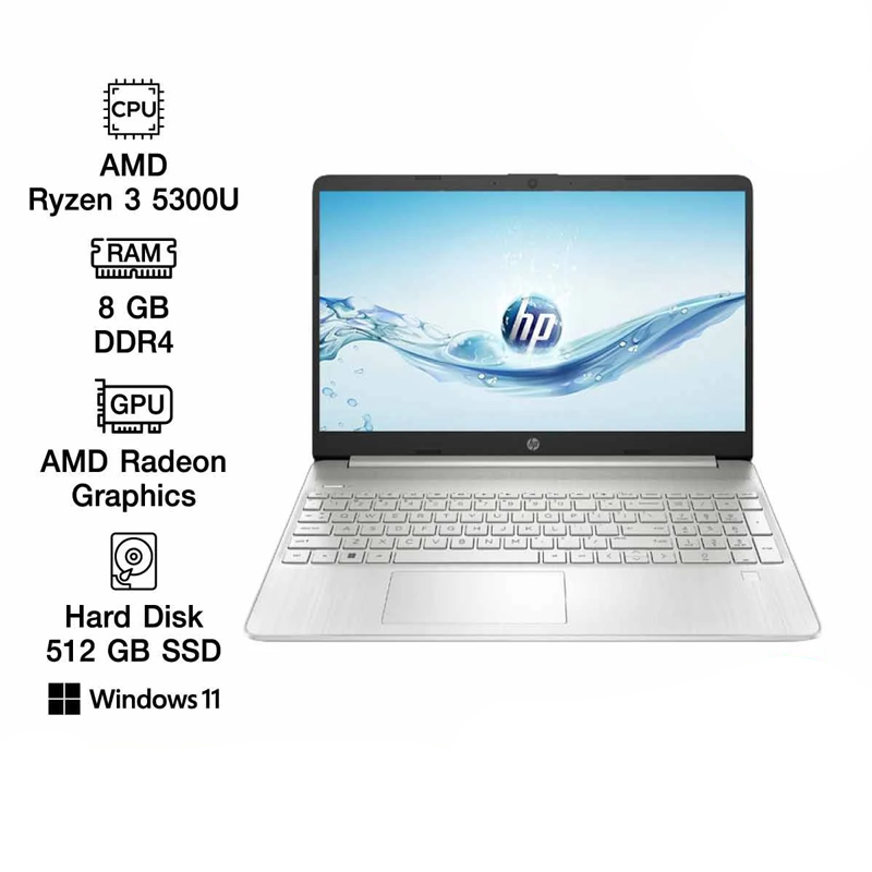 โน๊ตบุ๊คบางเบา HP 15s-eq2203AU Silver (A)