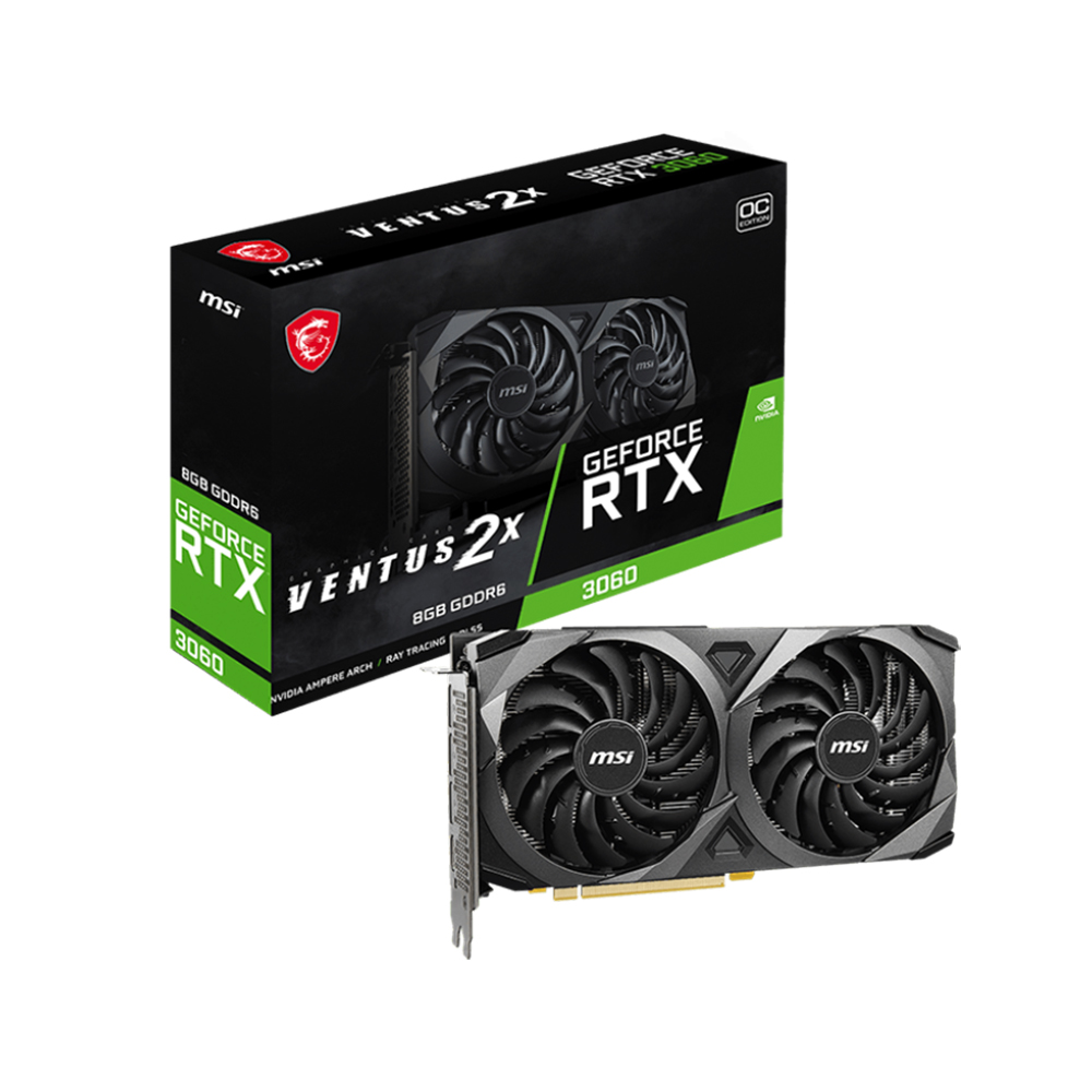 กราฟฟิคการ์ด│MSI VGA RTX 3060 VENTUS 2X OC 8GB GDDR6 128-bit การ์จอ ...