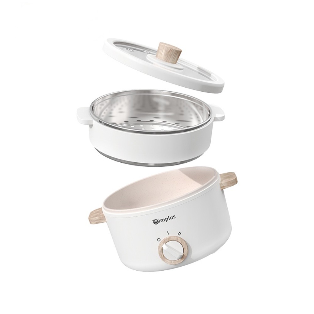 หม้อไฟฟ้าอเนกประสงค์ Simplus Electric Multi Pot Cream เคลือบเซรามิค ...