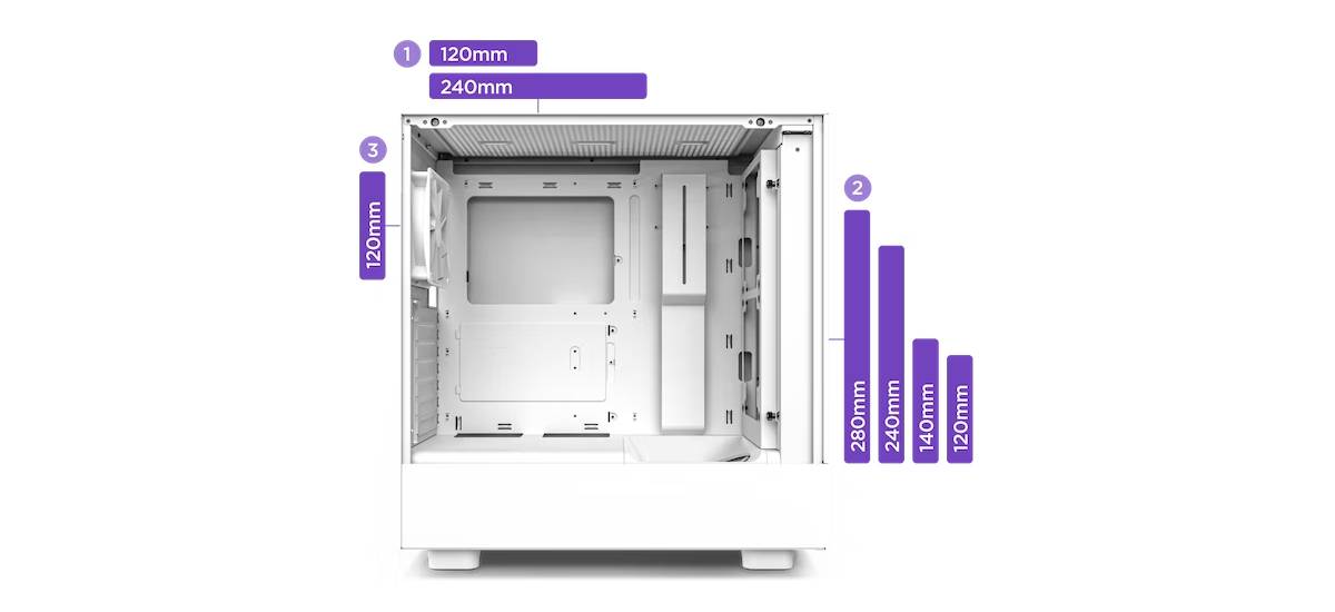 เคสคอมพิวเตอร์ NZXT Computer Case H5 Flow White (CC-H51FW-01)