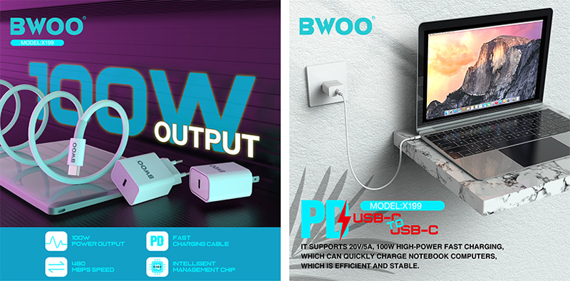 สายชาร์จ BWOO Type-C to Type-C PD 100W (BO-X199) White | Studio7 online