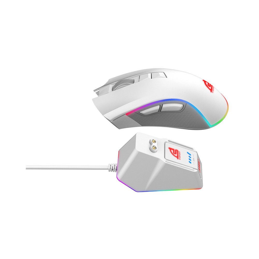 เมาส์เกมมิ่ง Signo Gaming Mouse Wireless Macro Vortex WG-900 W White