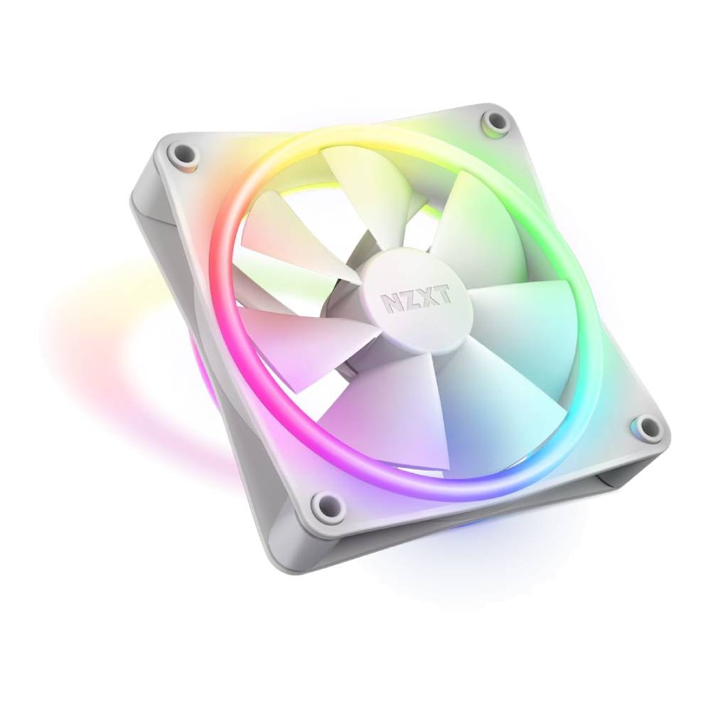 พัดลมคอม NZXT FAN F120 120mm (1x120mm) RGB DUO White : RF-D12SF-W1