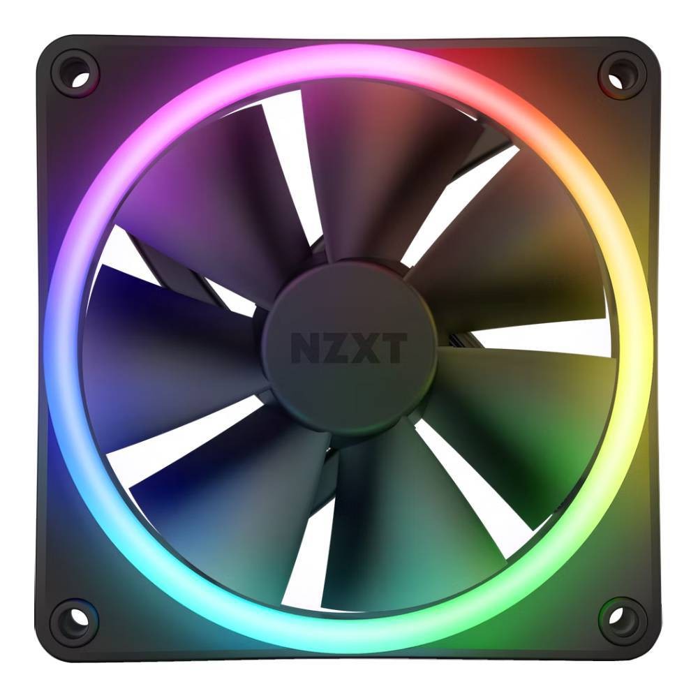 พัดลมคอม NZXT FAN F120 120mm (3x120mm) RGB DUO Black : RF-D12TF-B1