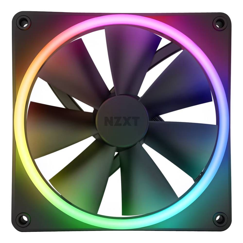 พัดลมคอม NZXT FAN F140 140mm (2x140mm) RGB DUO Black : RF-D14DF-B1