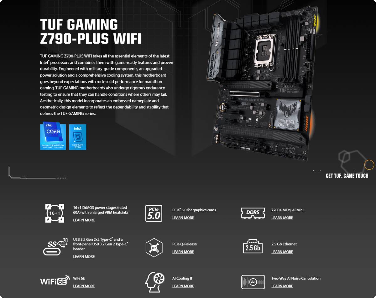 เมนบอร์ด Asus Mainboard TUF GAMING Z790-PLUS WIFI DDR5 LGA-1700