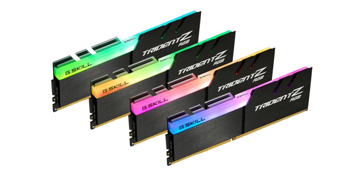 แรมพีซ๊ G.Skill Ram PC DDR4 64GB/3200MHz.CL16 (16GBx4) Trident Z RGB