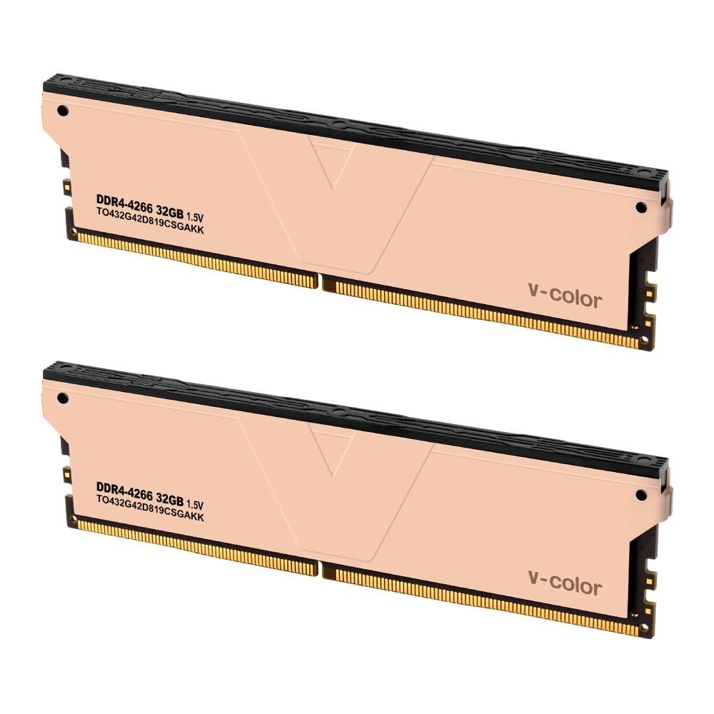 แรมพีซี v-color Ram PC DDR4 64GB/4266MHz.CL19 (32GBx2) Skywalker Plus ...